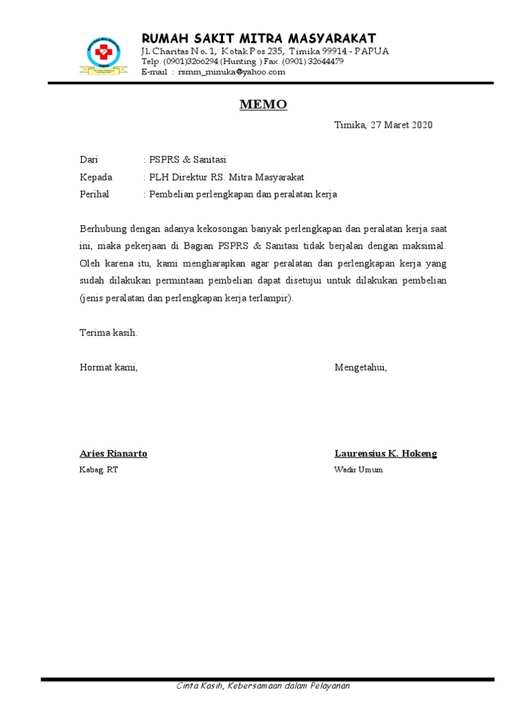 MEMO Pembelian Barang | PDF