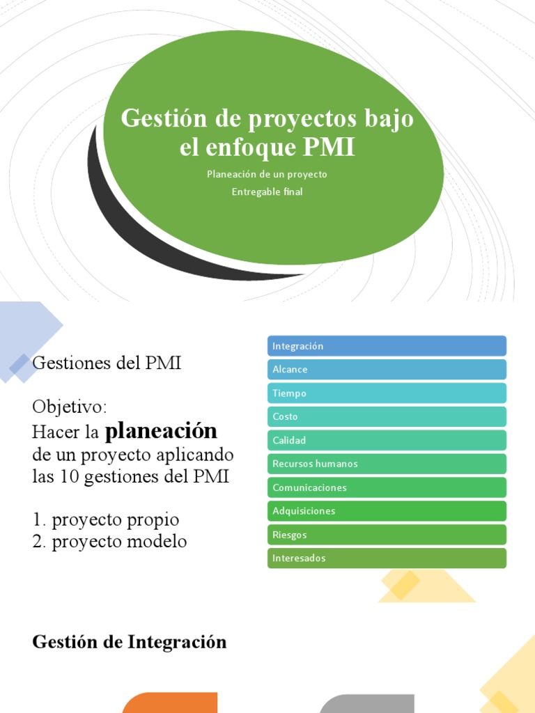 Gestión de Proyectos Bajo El Enfoque PMI Entregable | PDF