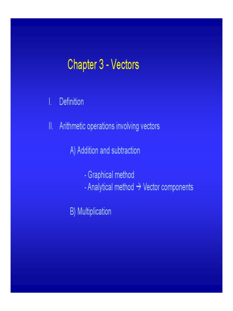 Vector Operations and Net Displacement | PDF | Euclidean Vector ...