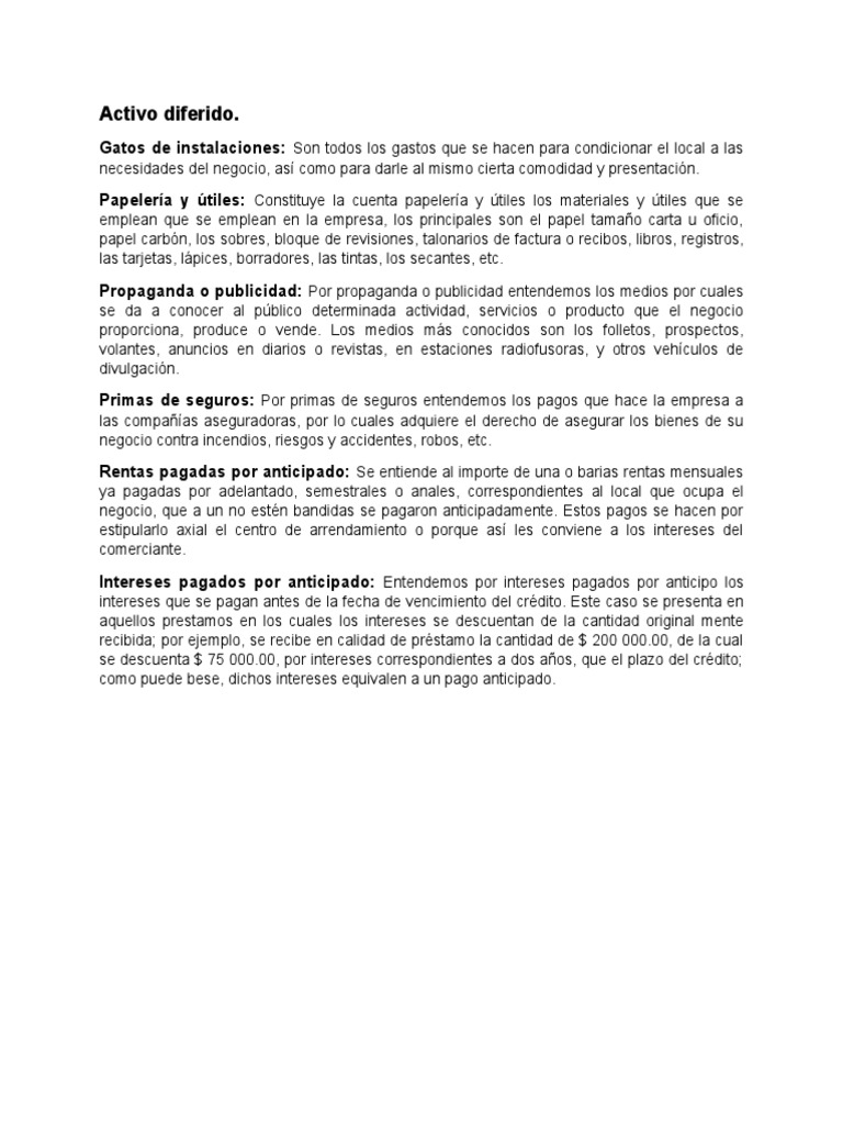 Activo Diferido | PDF