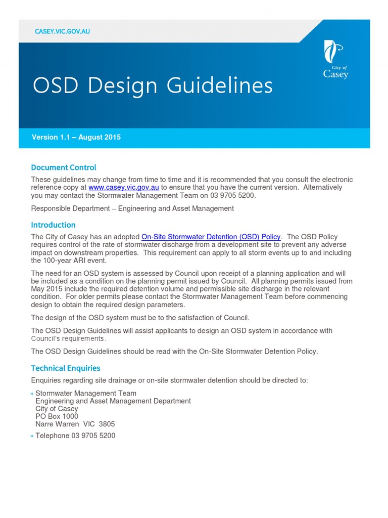 City of Casey OSD Design Guidelines and Checklist | PDF | Storm Drain ...