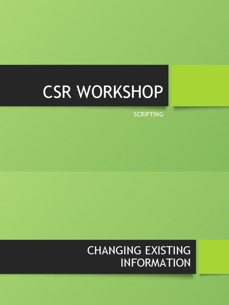 CSR Workshop | PDF