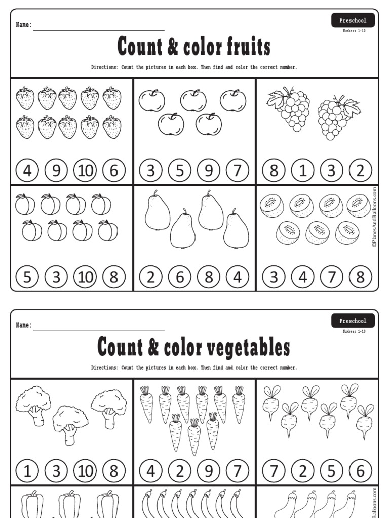 Count and Color Fruits & Veggies PDF | PDF | Agriculture | Nature