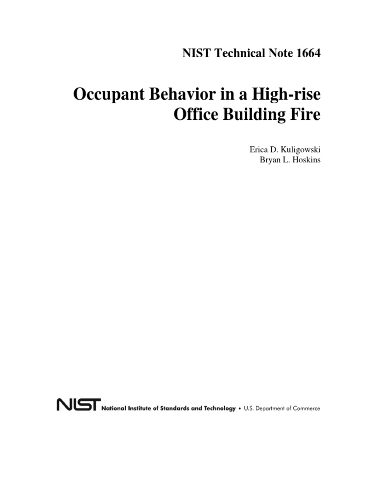 Occupant Behavior in A High-Rise Office Building Fire: NIST Technical ...