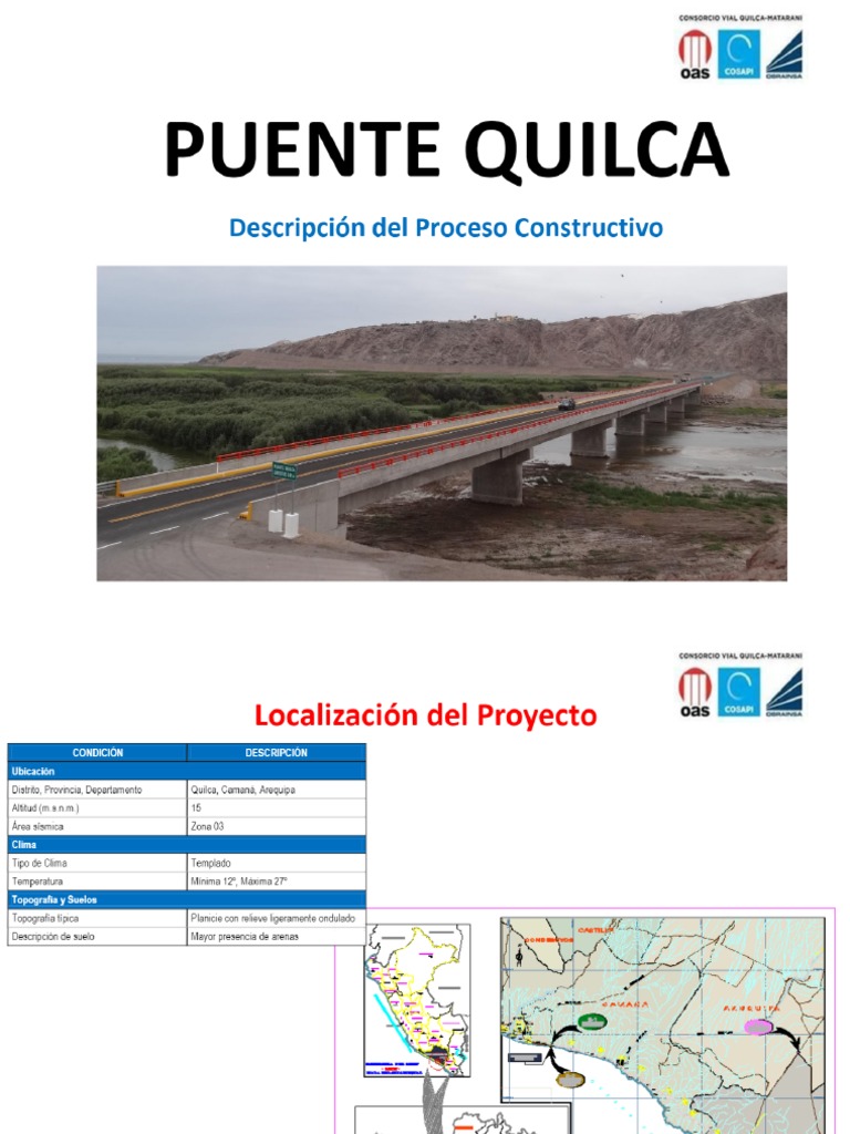 PUENTE QUILCA. Descripción Del Proceso Constructivo PDF | PDF