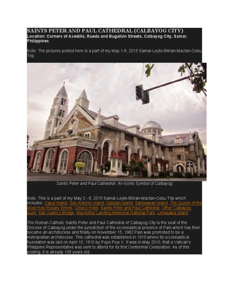 Saints Peter and Paul Cathedral (Calbayog City) | PDF | Catholic Church