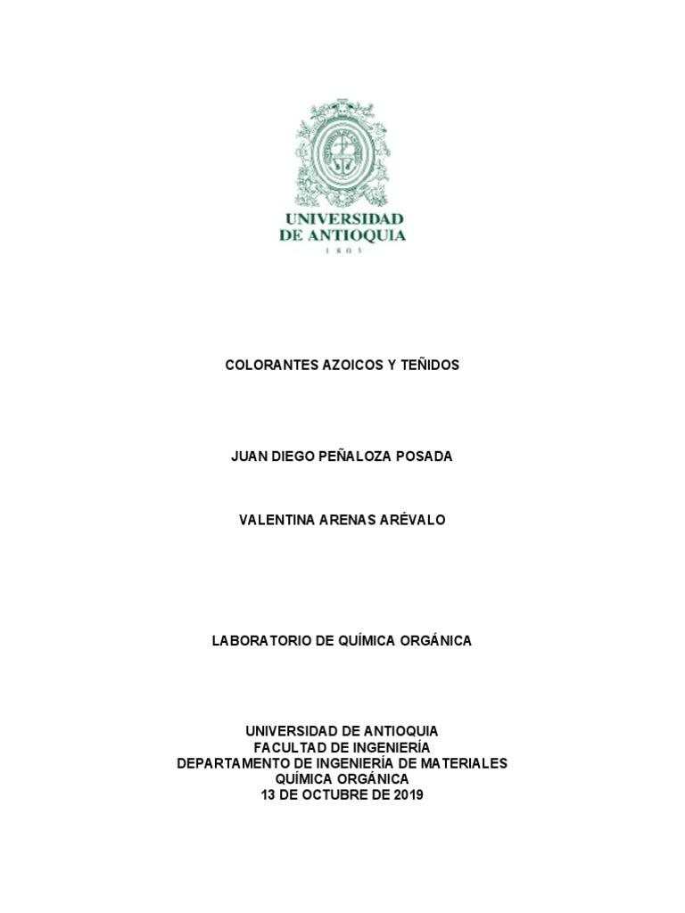 COLORANTES AZOICOS Y TEÑIDO | PDF | sal | Sal (química)