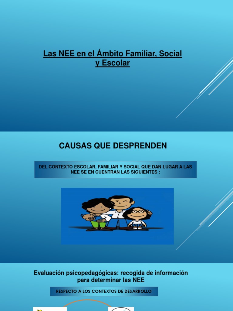 Las Nee en El Ambito Familiar, Social y Escolar | PDF | Evaluación ...