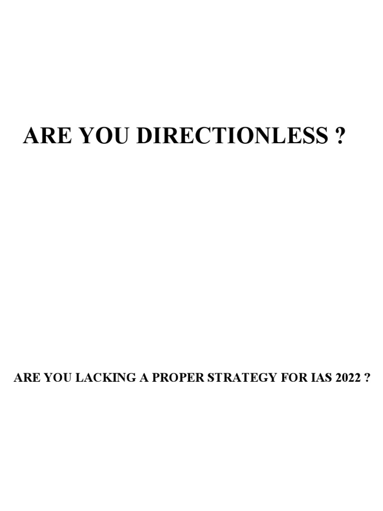 Are You Directionless ? | PDF