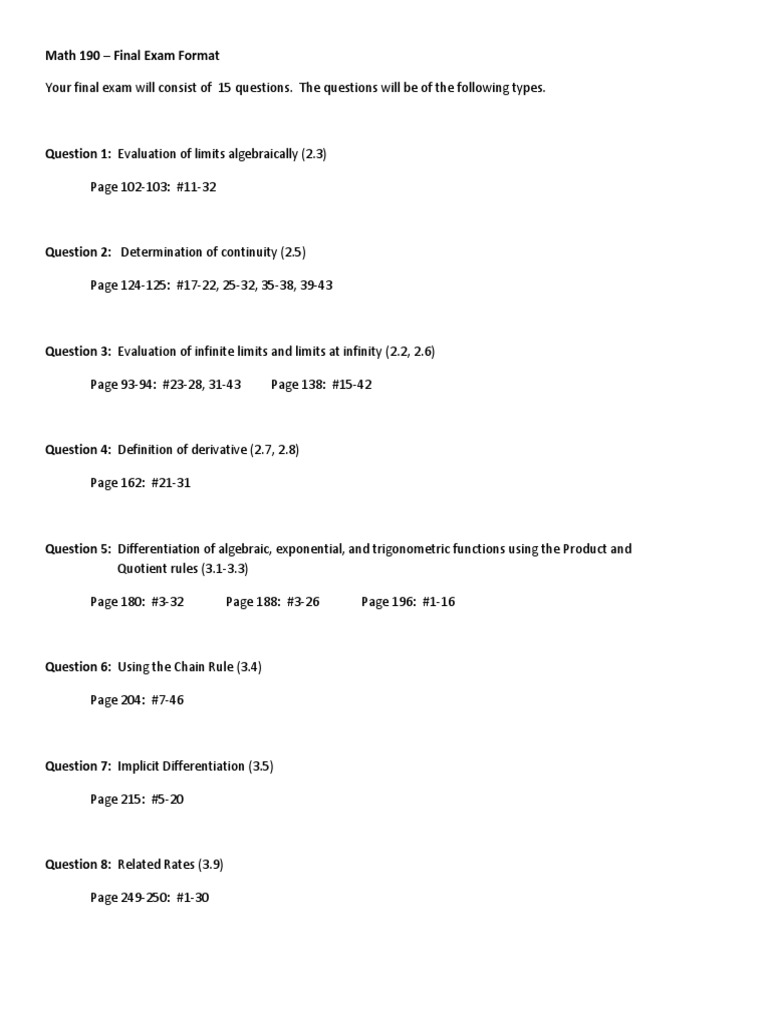 Math 190 Sample Final 1 | PDF | Derivative | Complex Analysis