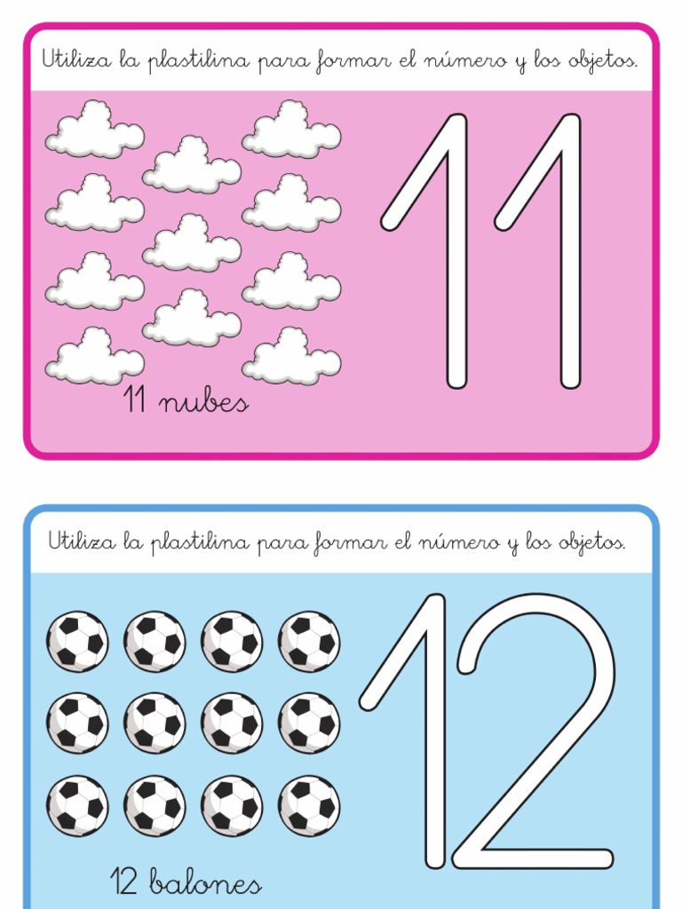 Tapiz de Plastilina Numeros de 11 A 20 | PDF