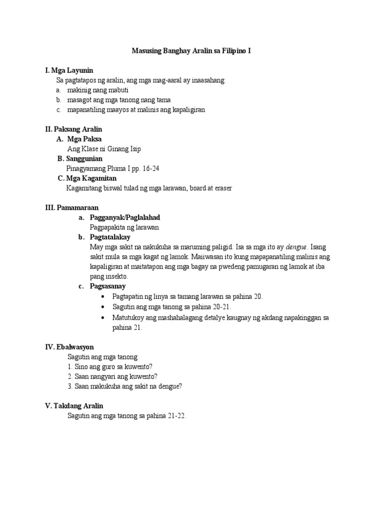 Lesson-Plan Filipino | PDF