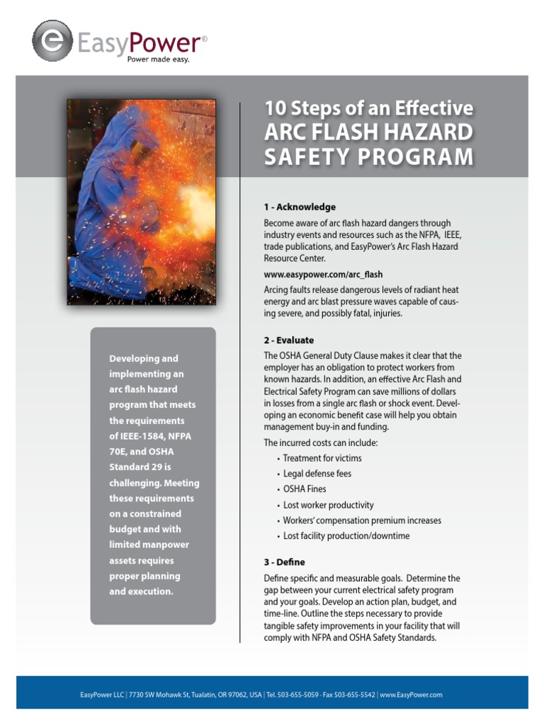 Arc Flash Hazard Safety Program: 10 Steps of An Effective | PDF ...