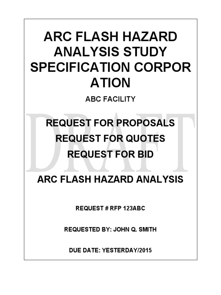 Arc Flash Hazard Analysis Study Specification Corpor Ation | PDF | Fuse (Electrical) | Transformer