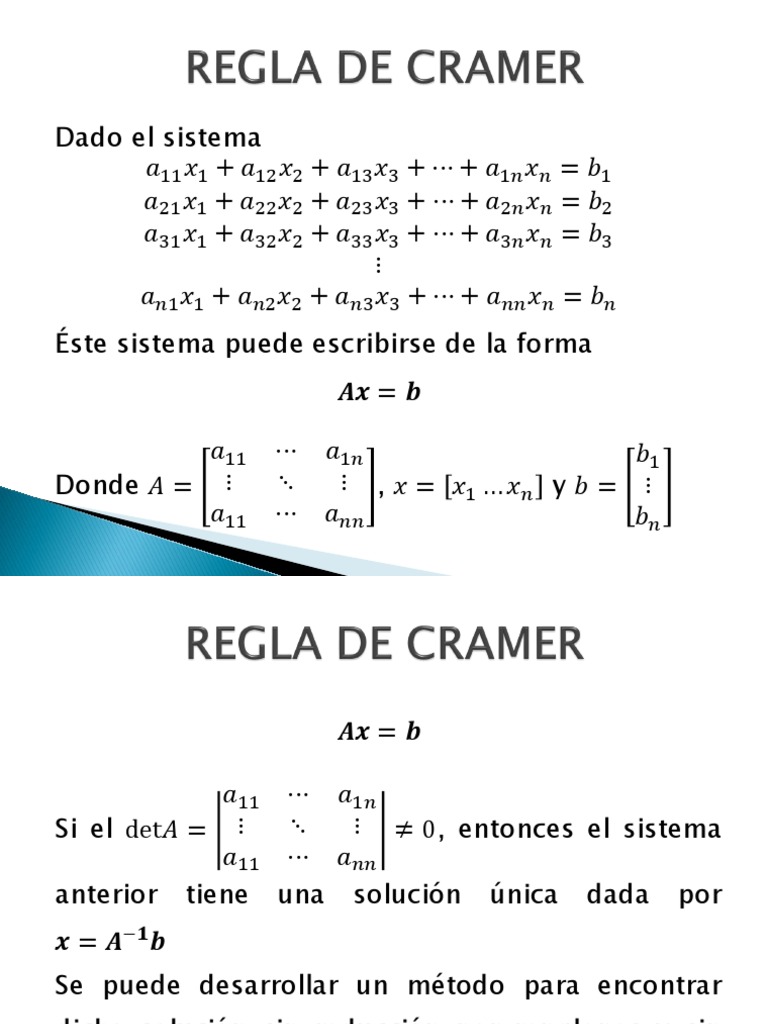 Regla de Cramer | PDF