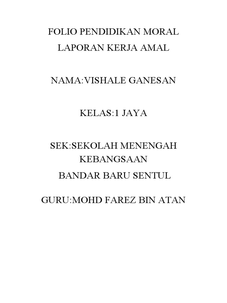 Folio Pendidikan Moral | PDF