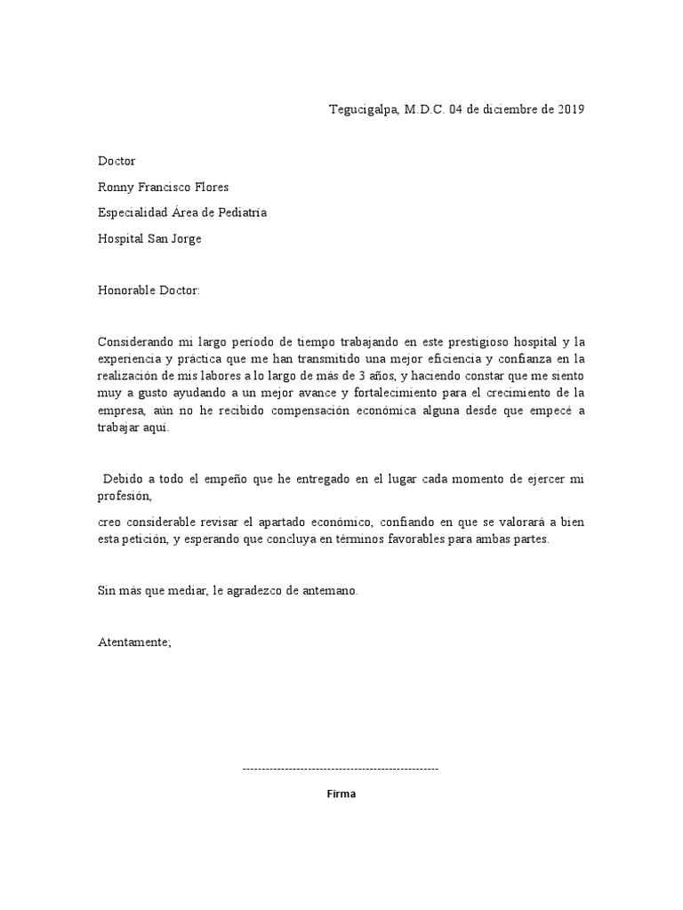 Carta De Aumento De Salario Pdf