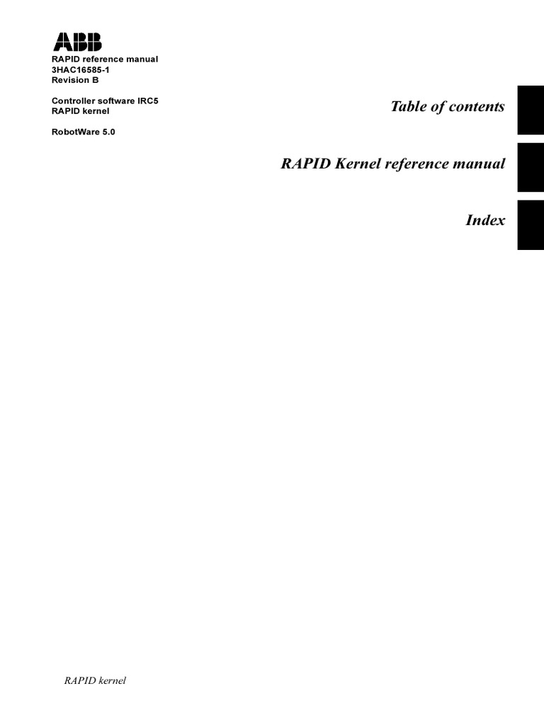 IRC5-Rapid Kernel Reference Manual 3HAC16585-1 - Revb - en - Library PDF | PDF | Subroutine ...