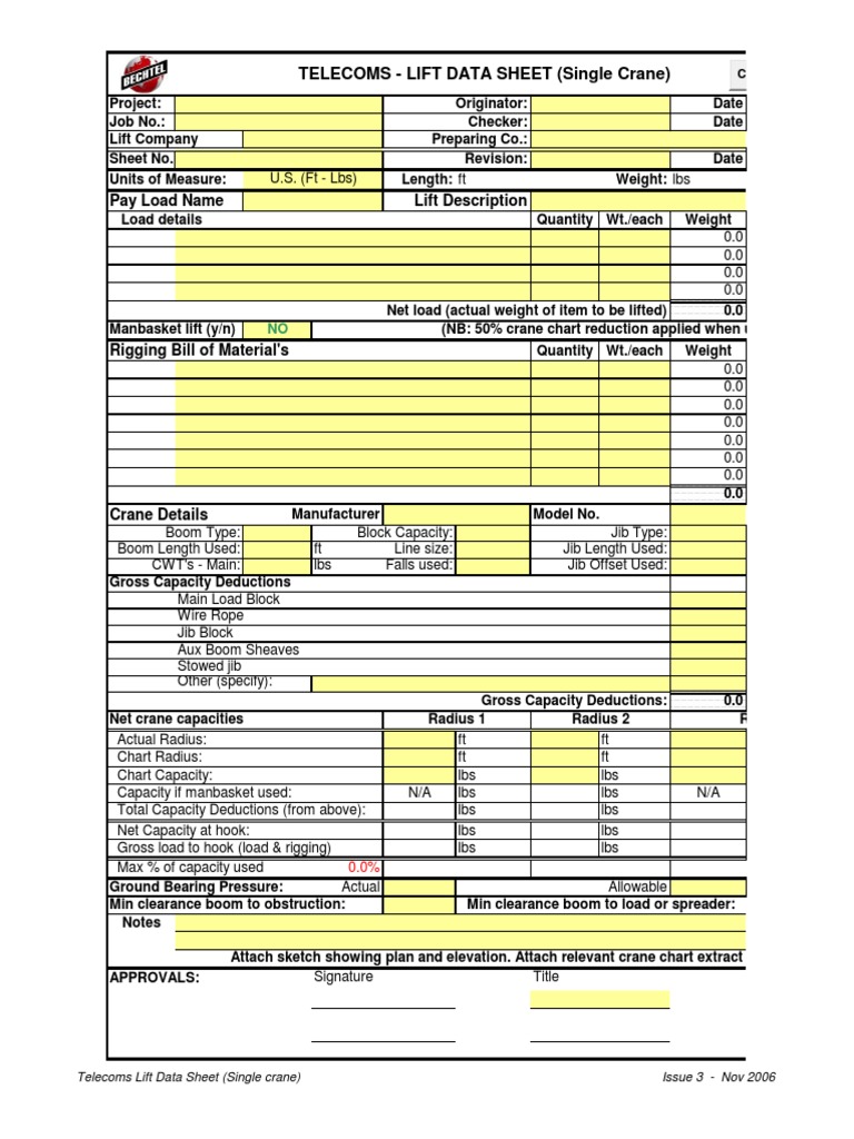 Lift Data Sheet | PDF | Crane (Machine) | Elevator