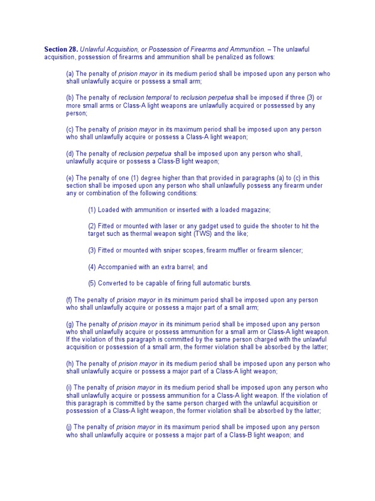 Penalties for Illegal Firearm Possession | PDF | Firearms | Hazards