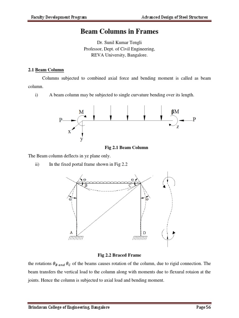 Module 2 BEAM COLUMN IN FRAMES PDF | PDF | Beam (Structure) | Bending