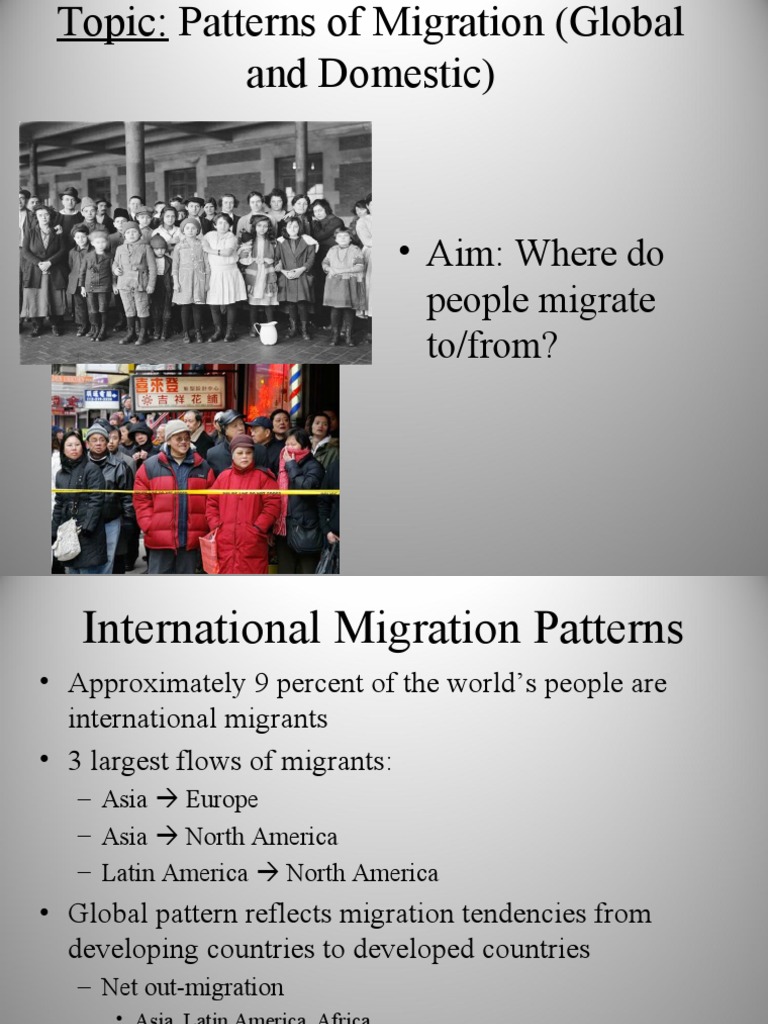 Aim: Where Do People Migrate To/from? | PDF | Human Migration ...