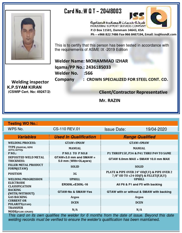 Gtaw+smaw 3G 566 | PDF | Chemical Industry | Welding