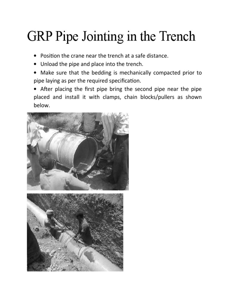 GRP Pipe Jointing Procedure Guide | PDF | Home & Garden