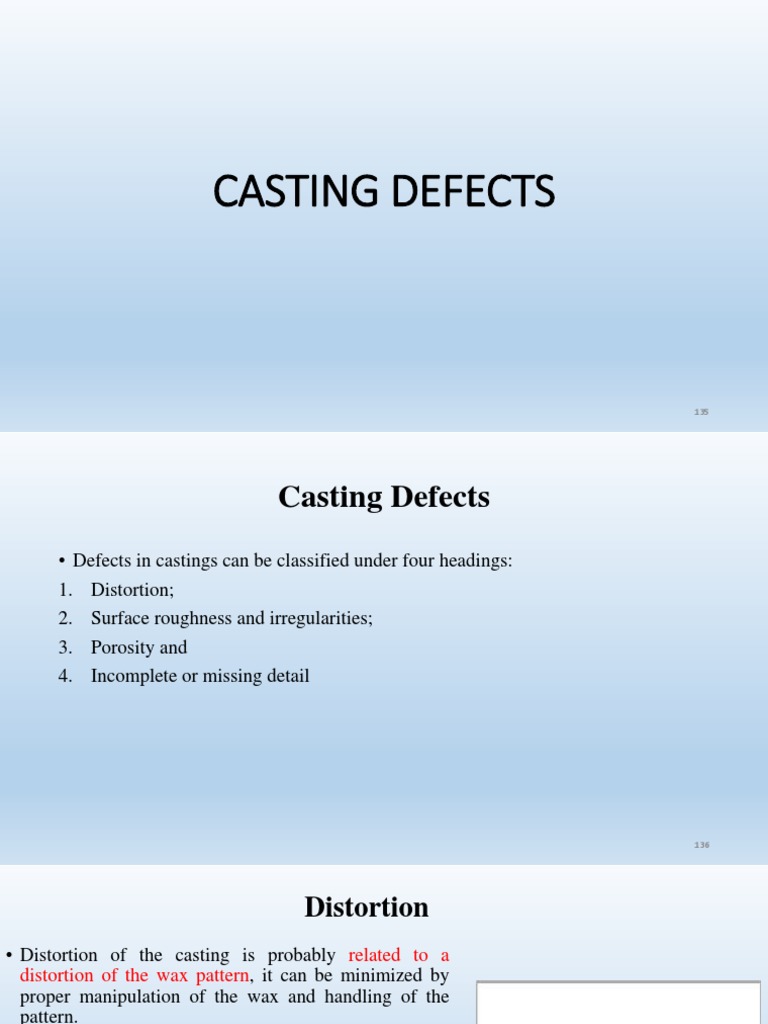 Casting Defects Trimmed | PDF | Casting (Metalworking) | Porosity