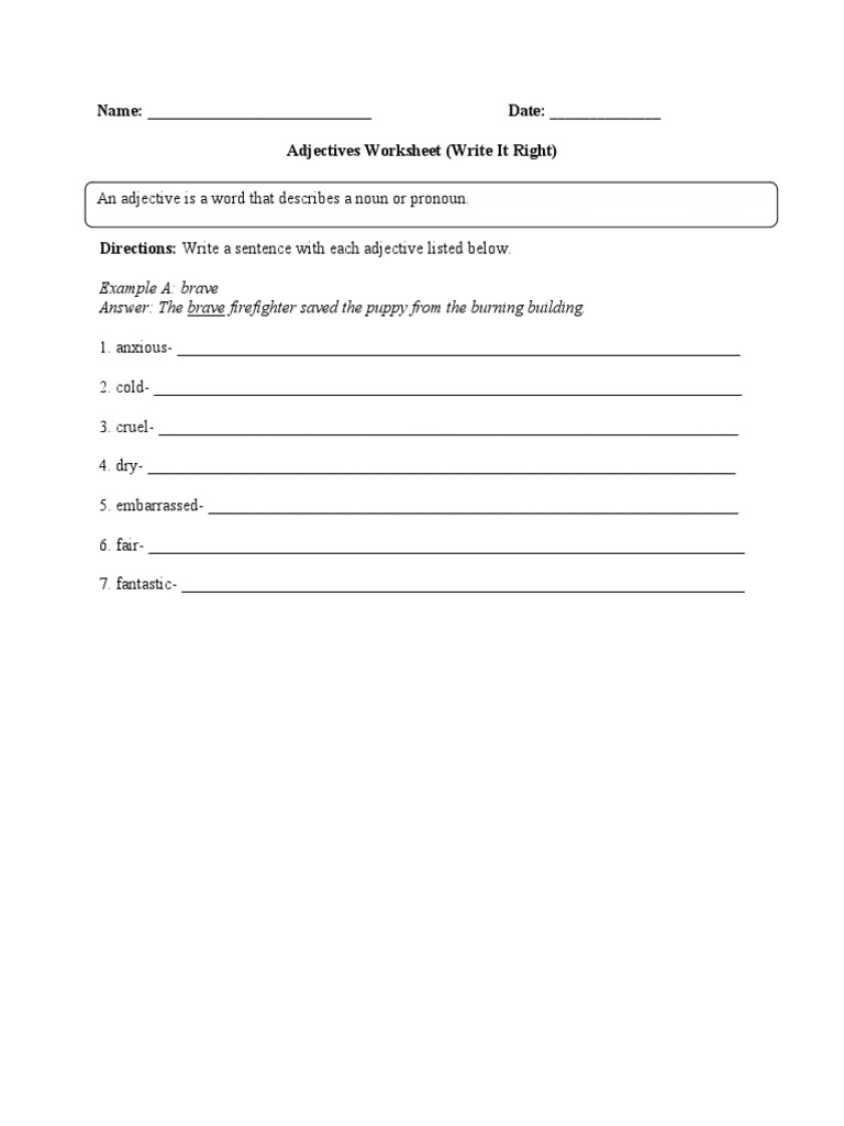Adjective Practice for Students | PDF | Teaching Methods & Materials