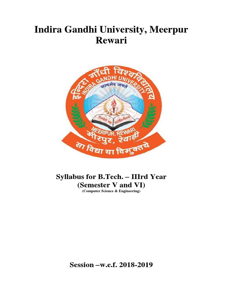 Indira Gandhi University, Meerpur Rewari: Syllabus For B.Tech. - Iiird ...