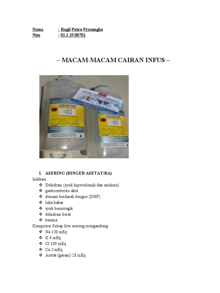 Kliping IDK Macam2 Cairan Infus | PDF