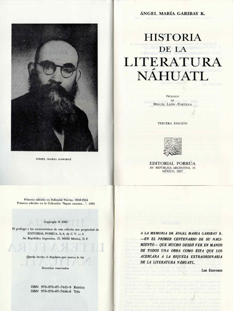 Angel Maria Garibay Literatura Nahuatl PDF | PDF