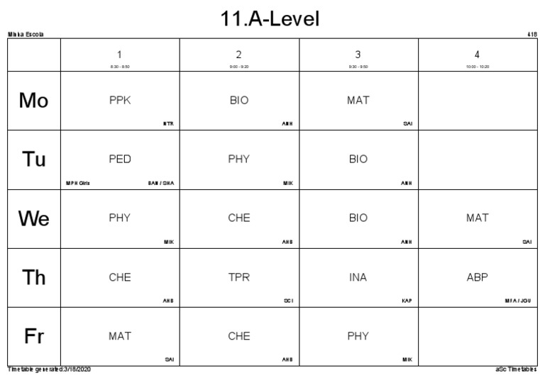 Basic School Timetable for Ghana | PDF