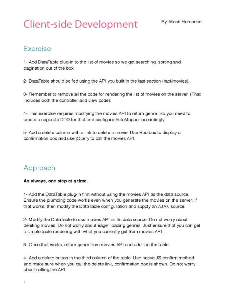 Client Side Development Exercise