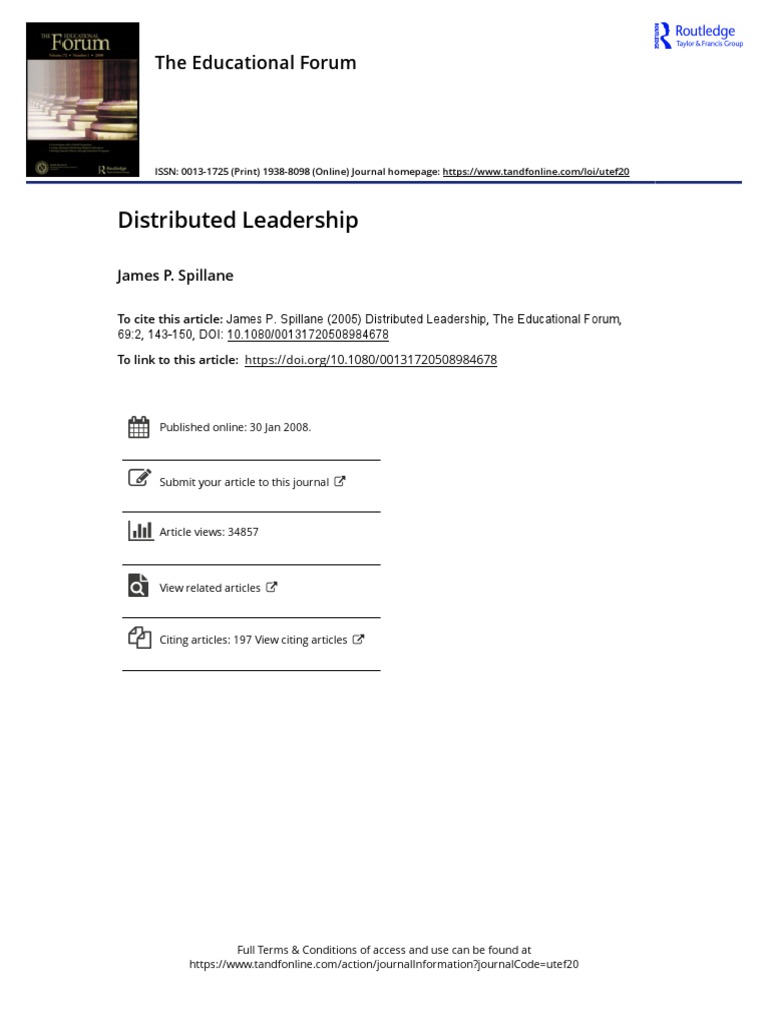 Distributed Leadership | PDF | Leadership | Control (Social And Political)