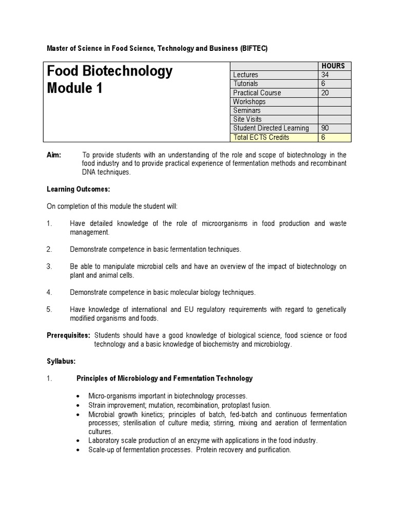 Food Biotechnology | PDF | Biotechnology | Genetic Engineering