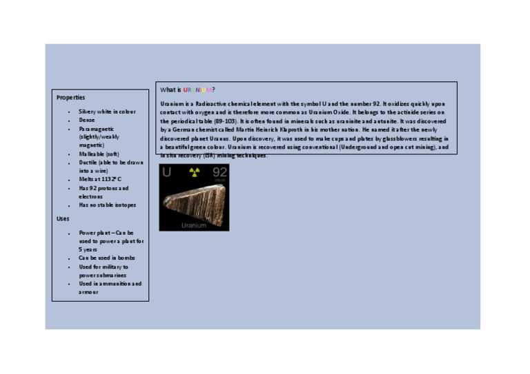 Uranium Poster | PDF