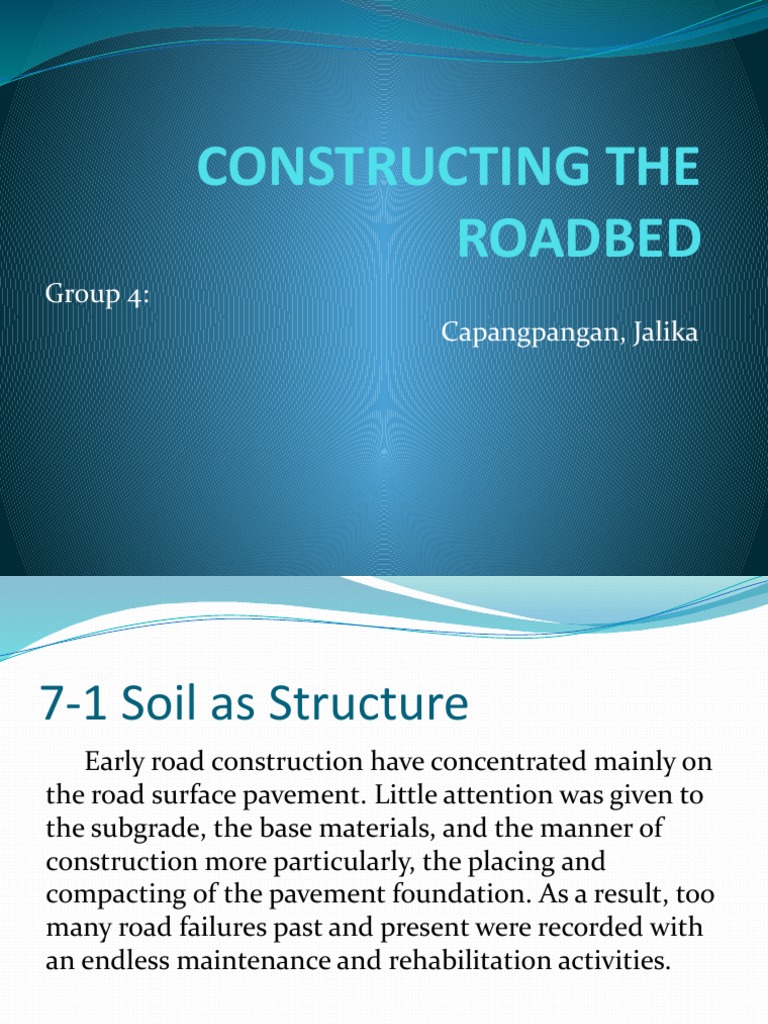 Constructing The Roadbed: Group 4: Capangpangan, Jalika | PDF | Road ...