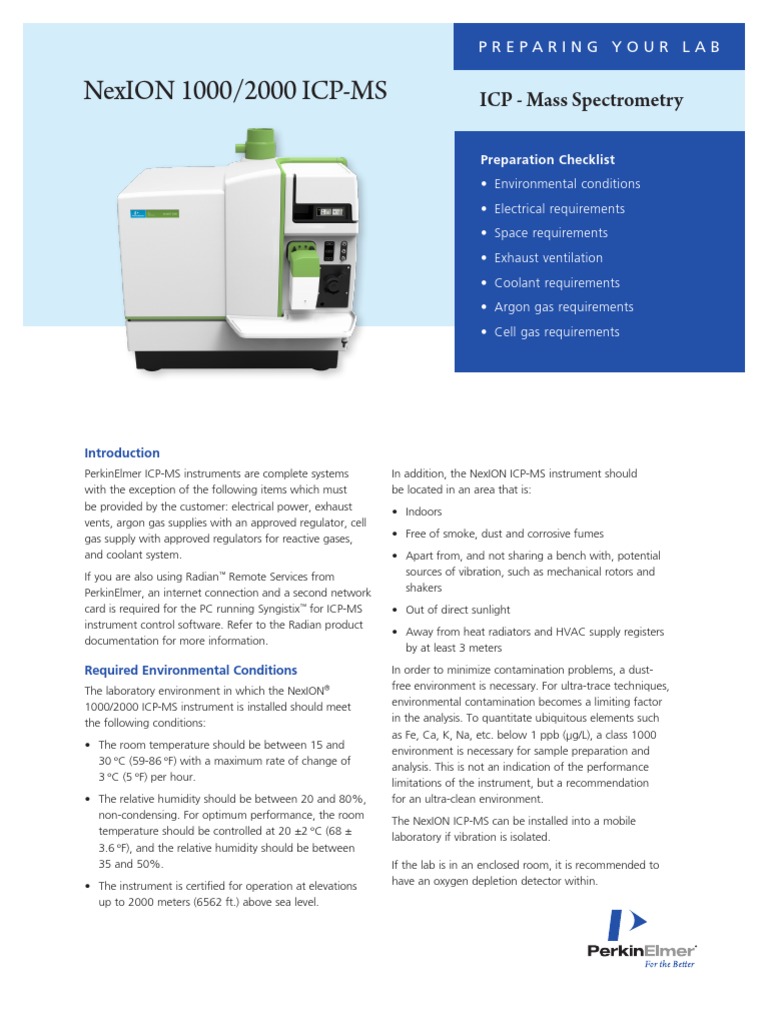GDE NexION 1000 2000 ICP MS Preparing Your Lab 012773 01 | PDF | Mains ...