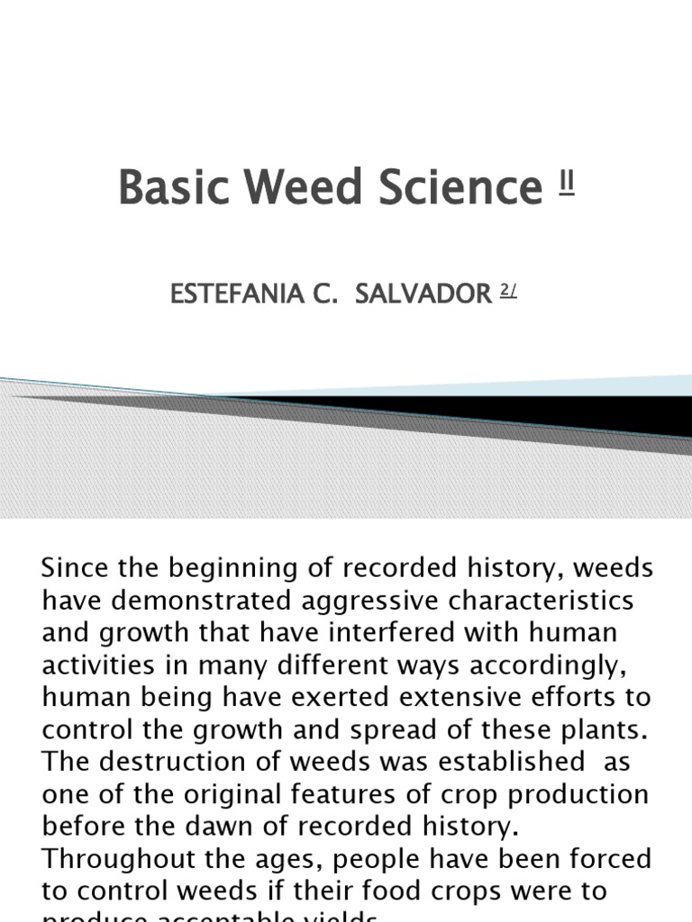Basic Weed Science II | PDF | Weed | Leaf
