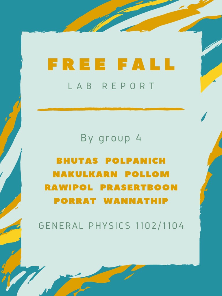 Free Fall: Lab Report | PDF | Gravity | Experiment