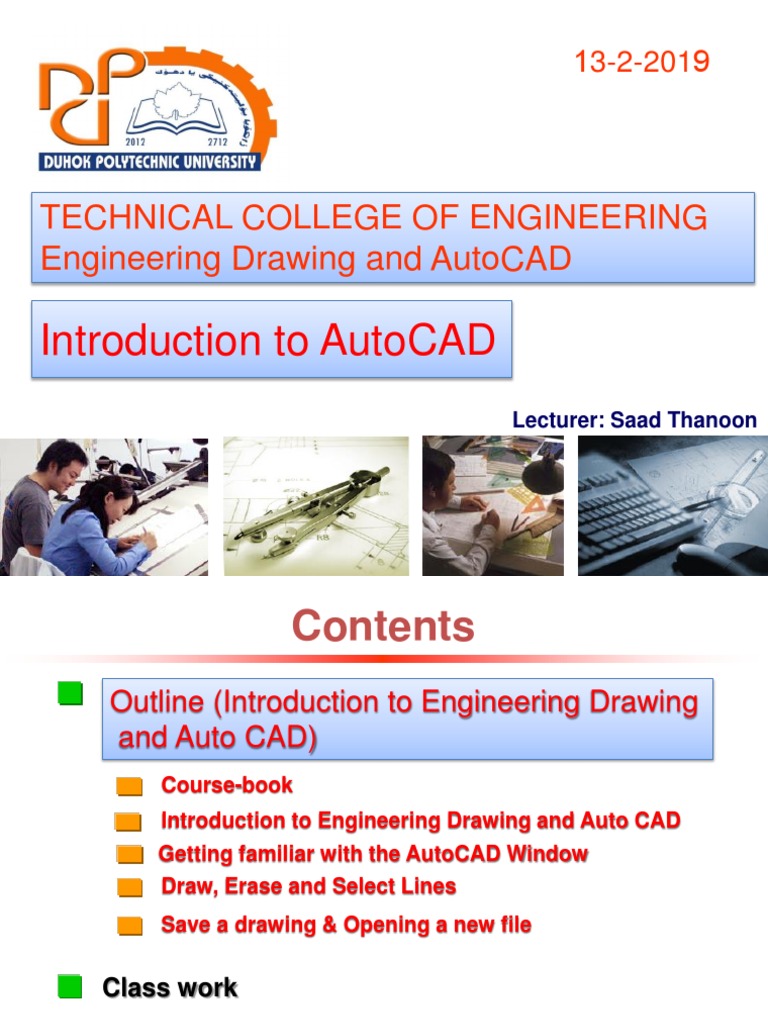 Introduction To Autocad: Technical College of Engineering Engineering ...