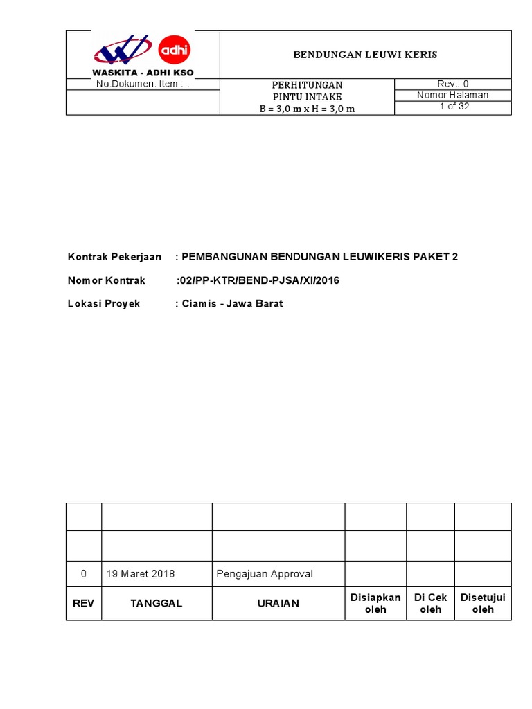 Pintu Intake 3,0 X 3,0 SM + Hoist PE | PDF