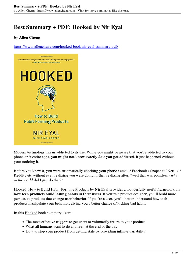 Hooked Book Nir Eyal Summary PDF | PDF | Reward System | Habits
