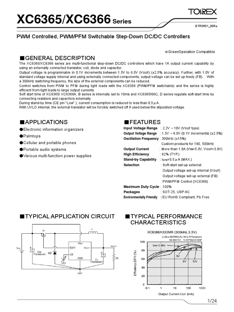 XC6365/XC6366: General Description | PDF | Power Supply | Capacitor
