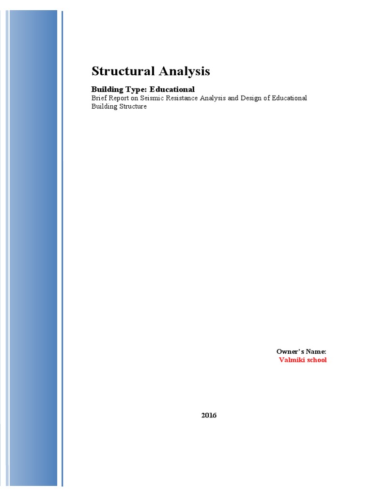 Structural Analysis: Building Type: Educational | PDF | Earthquake ...