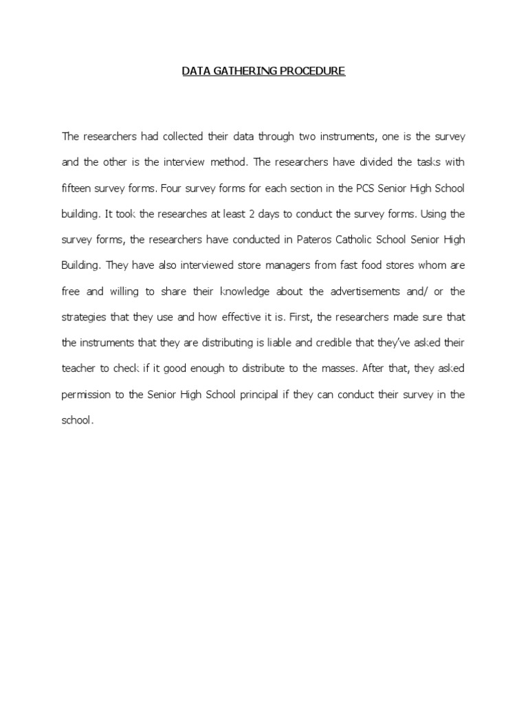 Example DATA-GATHERING-PROCEDURE | PDF
