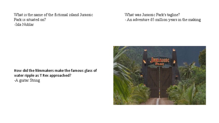 Jurassic Park Quiz | PDF