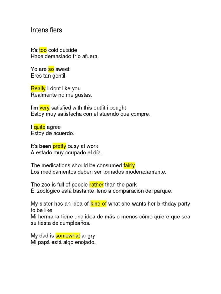 Intensifiers PDF | PDF